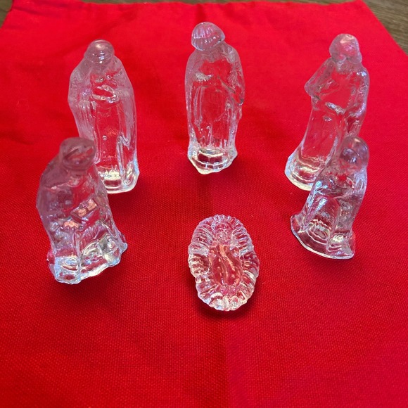 Holiday | Clear Glass Nativity Scene Set 5 Pieces Baby Jesus Christmas ...